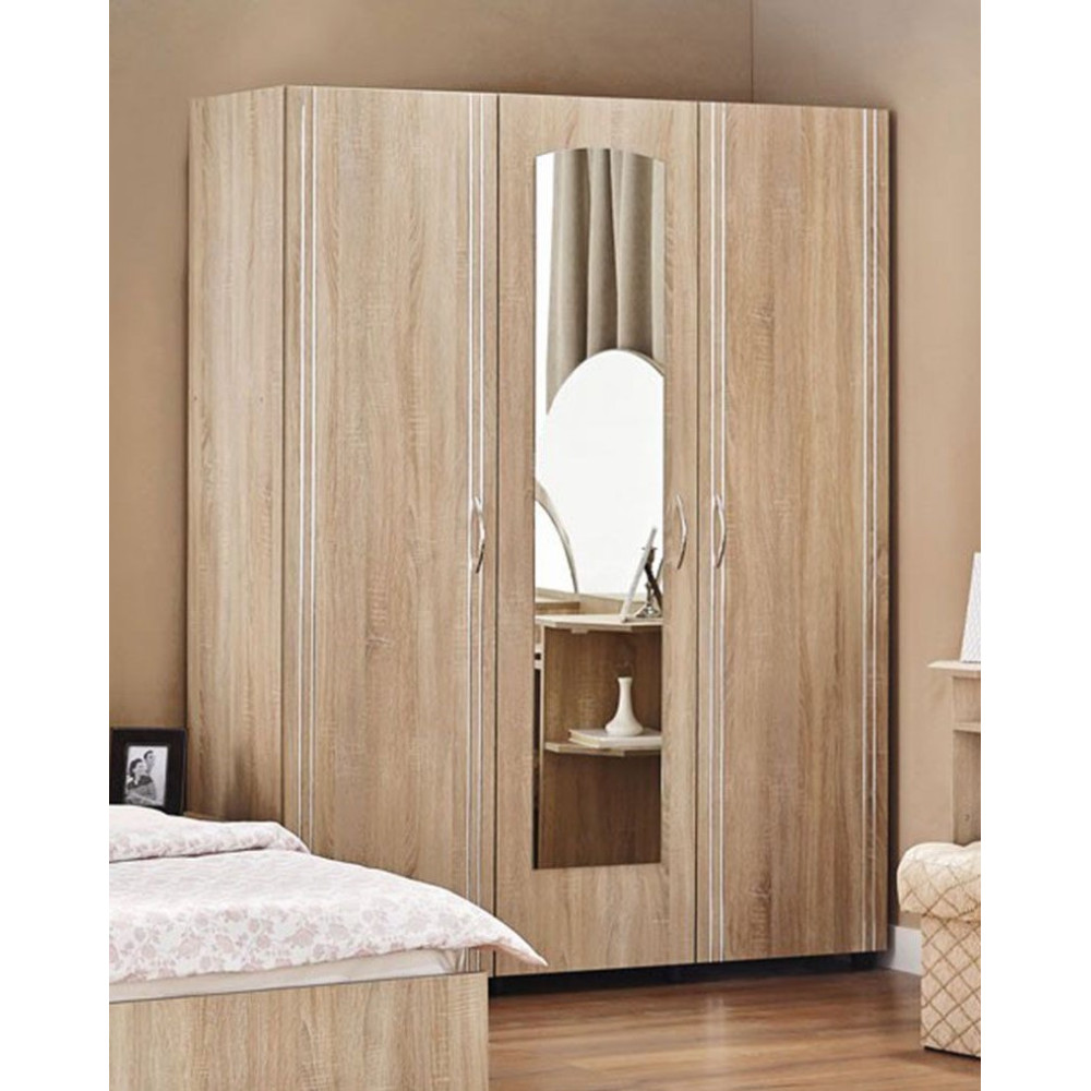 Dulap Inter Bej Bardolino, 3 usi, 155 x 52 x 200 cm